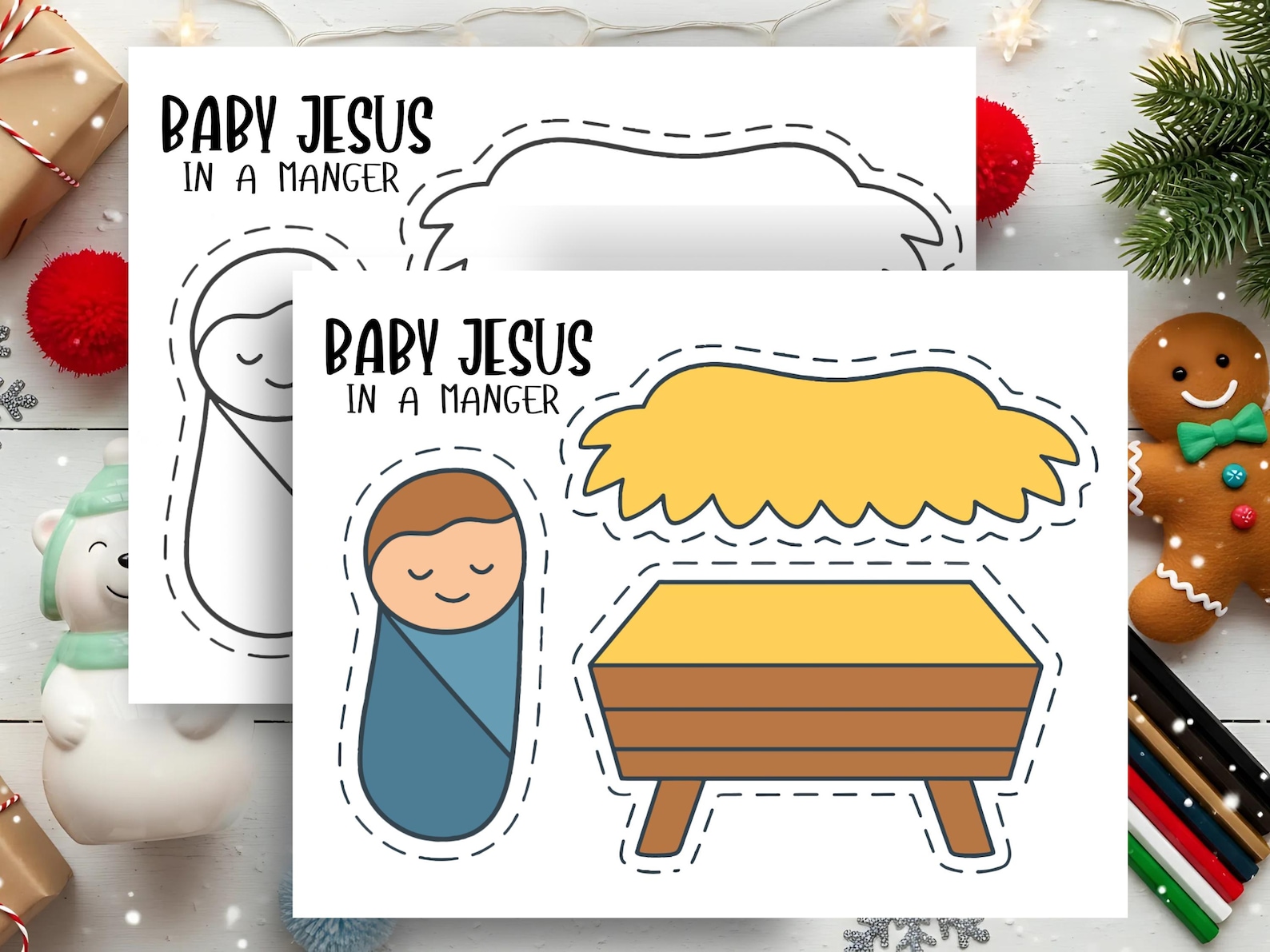 Printable Build a Baby Jesus in Manger Nativity Cut & Paste Bible ...