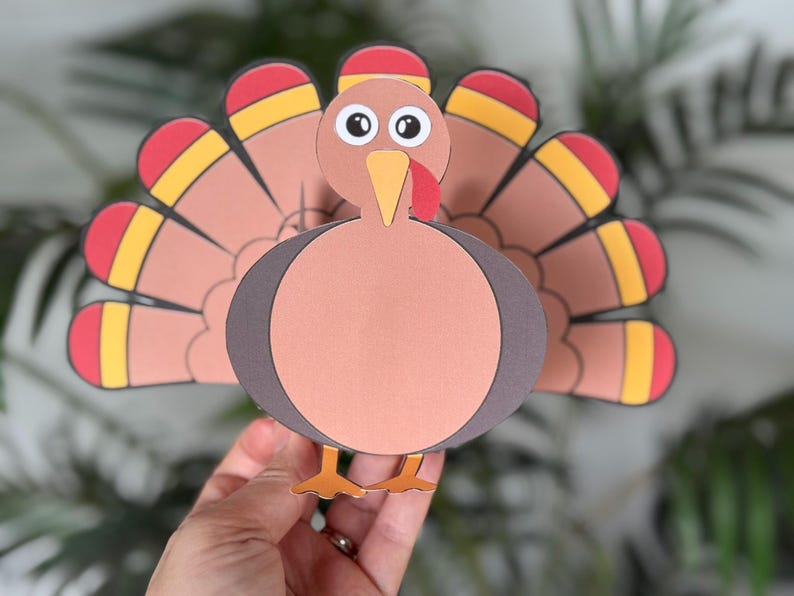 Build a 3D Turkey Craft for Kids | Thanksgiving Paper Craft | Printable ...