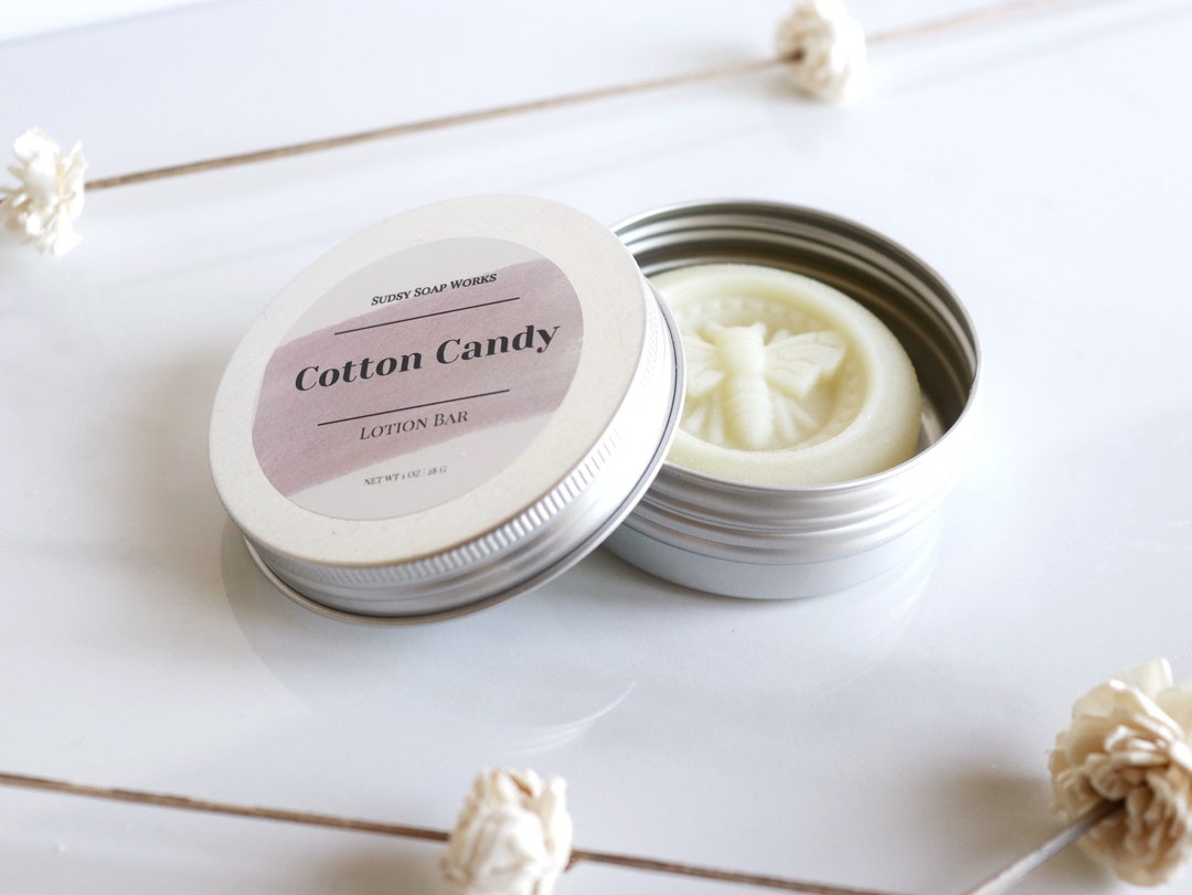 Cotton Candy Solid Lotion Bar, Beeswax Lotion, Shea Butter Lotion, Cocoa Butter Lotion, Massage ...