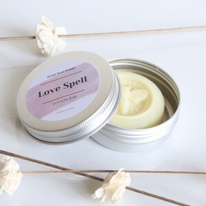 Love Spell Solid Lotion Bar, Beeswax Lotion, Shea Butter Lotion, Cocoa Butter Lotion, Massage ...