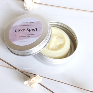 Love Spell Solid Lotion Bar, Beeswax Lotion, Shea Butter Lotion, Cocoa Butter Lotion, Massage ...