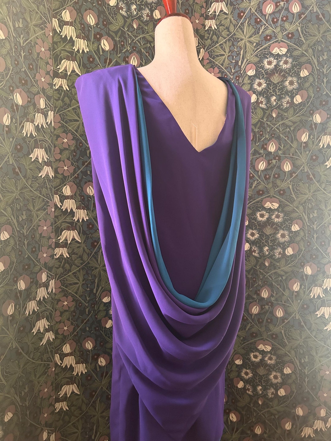 Vintage Michael Maiello Dress: Purple Cape Detail, Size 6-8 - Etsy