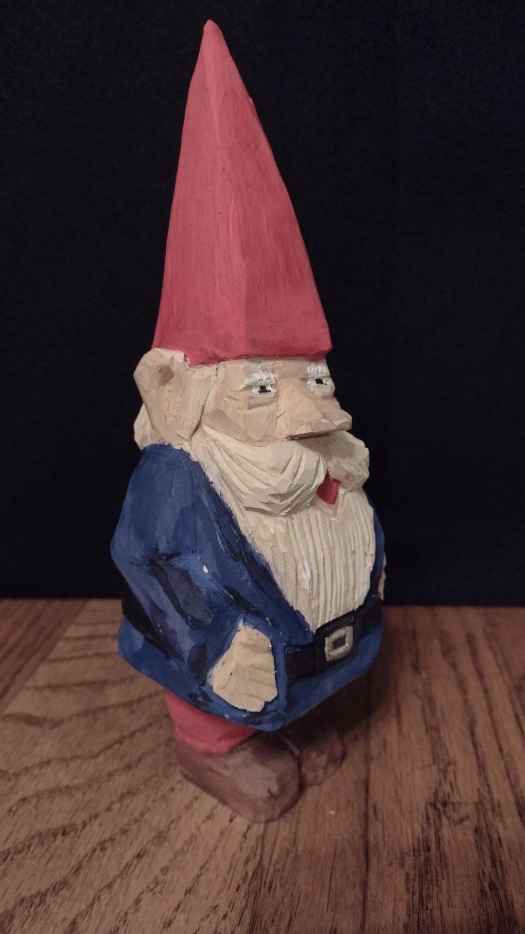 Scandinavian Christmas Sprite Wood Carving Blue - Etsy