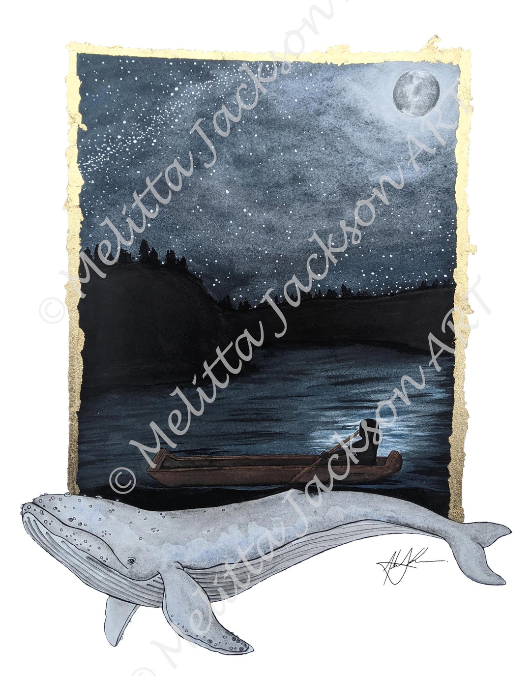 Whale Shadows 11x14 - Etsy