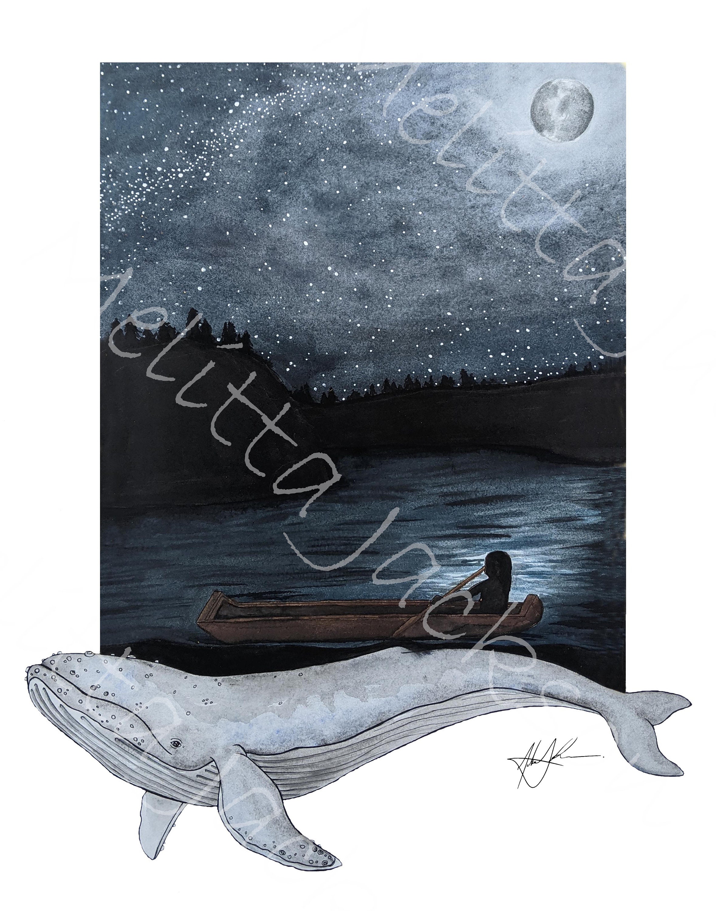 Whale Shadows 11x14 - Etsy