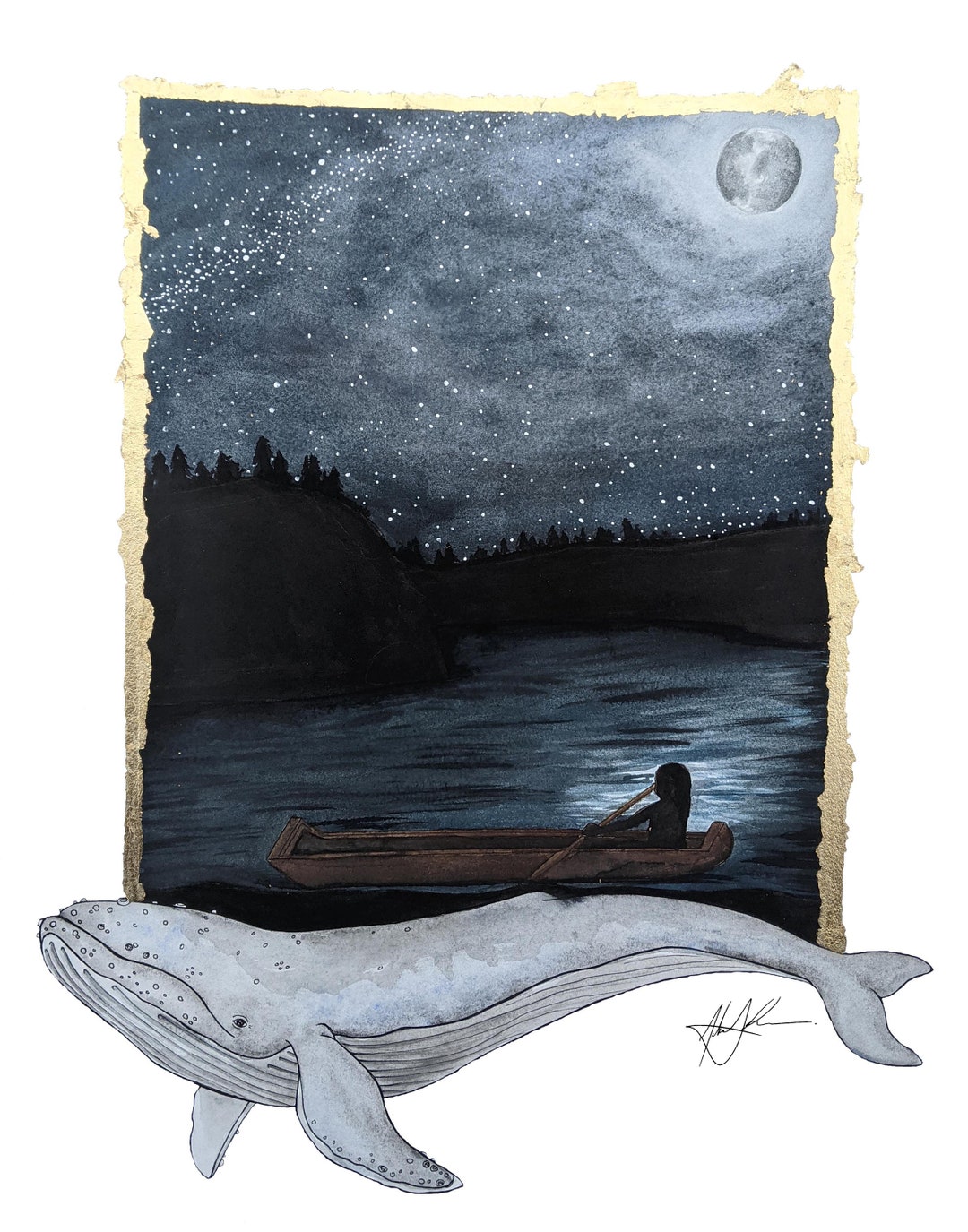 Whale Shadows 11x14 - Etsy