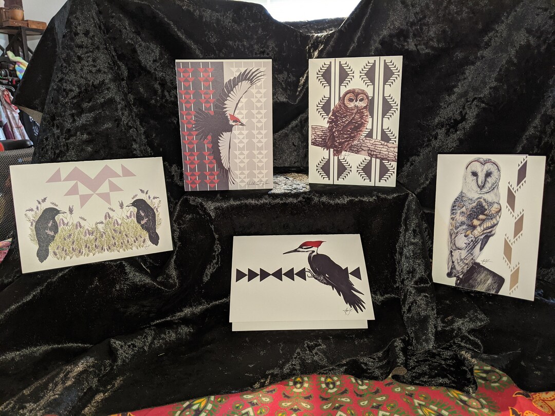 Birds Set of 5 Note Cards 5x7 - Etsy