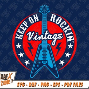 Keep on Rocking Vintage Svg, Music Svg, Rock Shirt Svg, Rock and Roll T ...