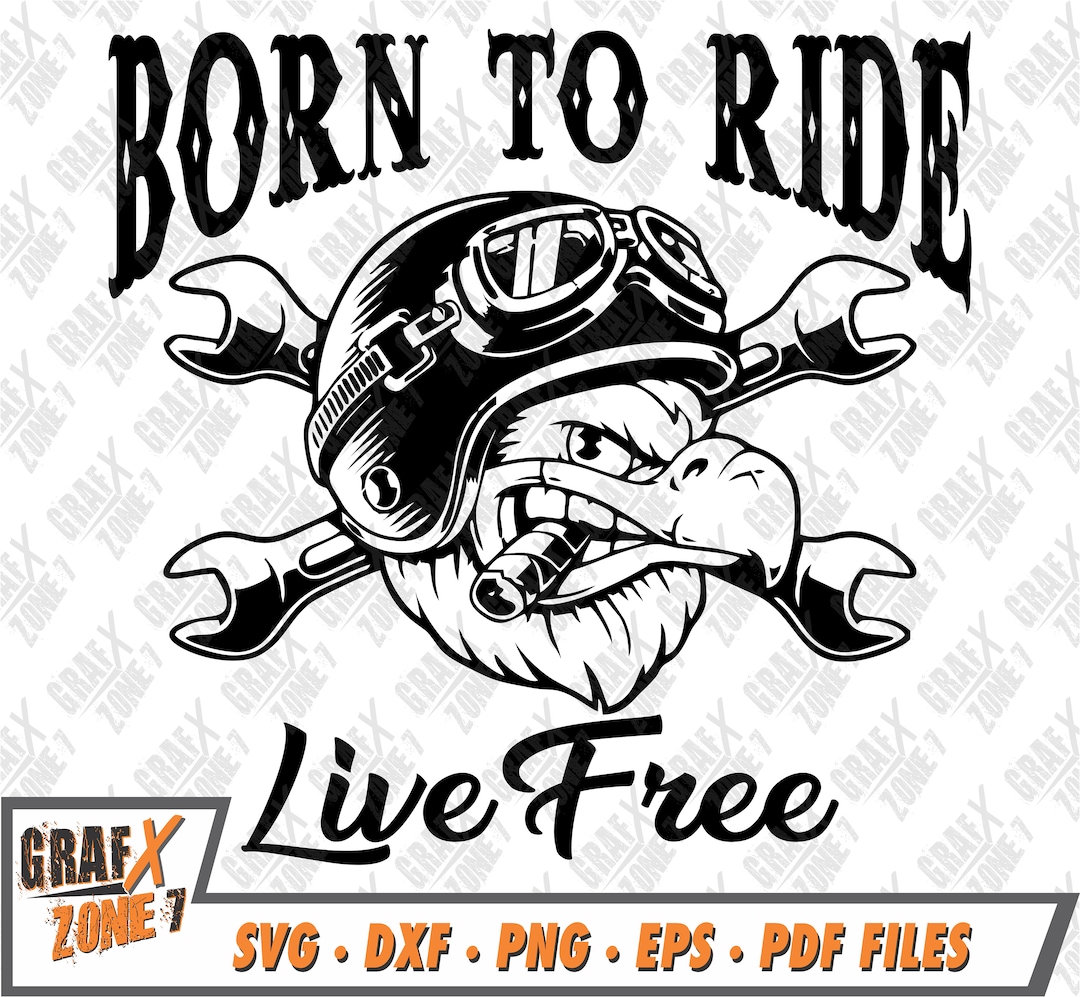 Born to Ride Live Free Eagle Svg, Motorcycle Svg, Biker Svg, Eagle ...