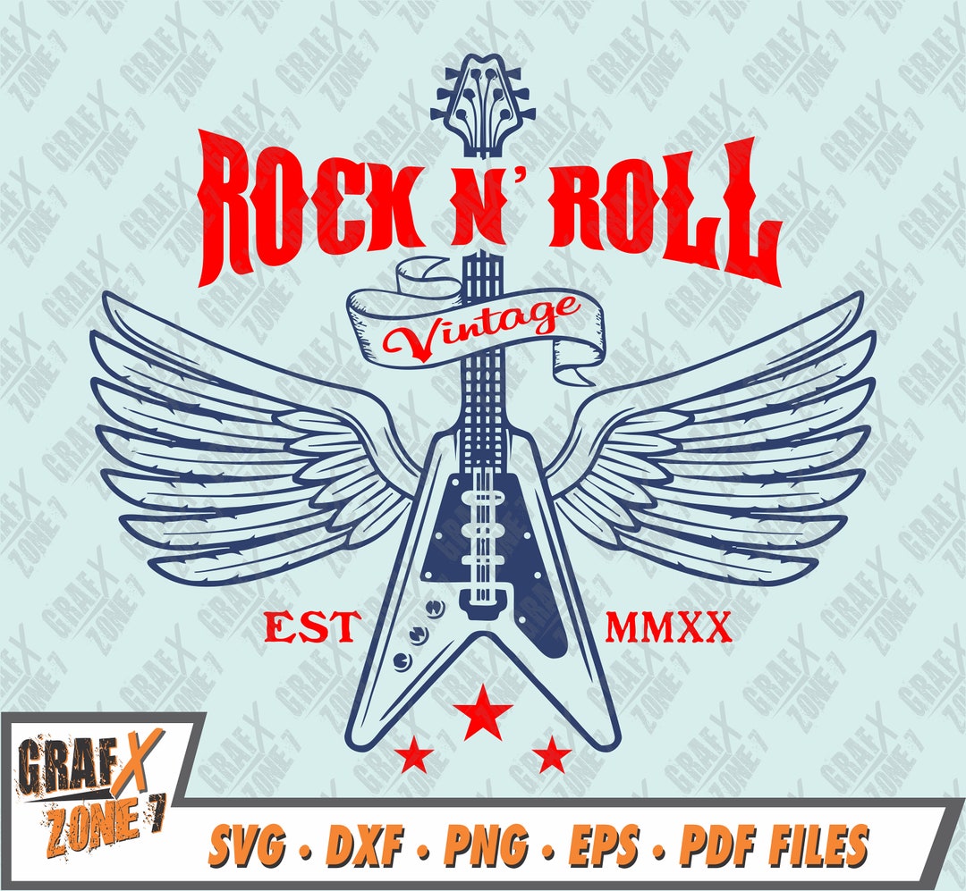 Rock N' Roll Vintage MMXX Svg, Music Svg, Rock Shirt Svg, Rock and Roll ...