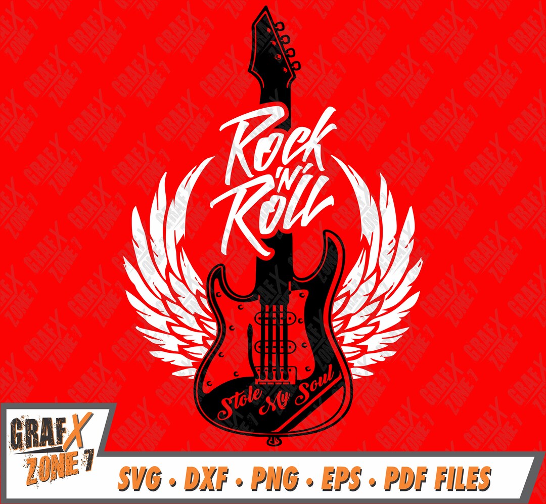 Rock N Roll Stole My Soul Guitar Svg, Music Svg, Rock Shirt Svg, Rock ...