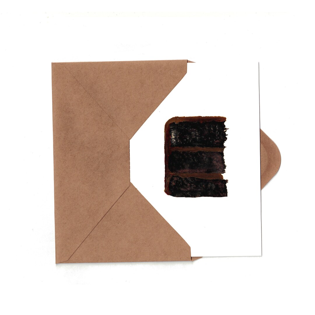 Double Chocolate Cake Birthday Card W/ Detachable Recipe - Etsy