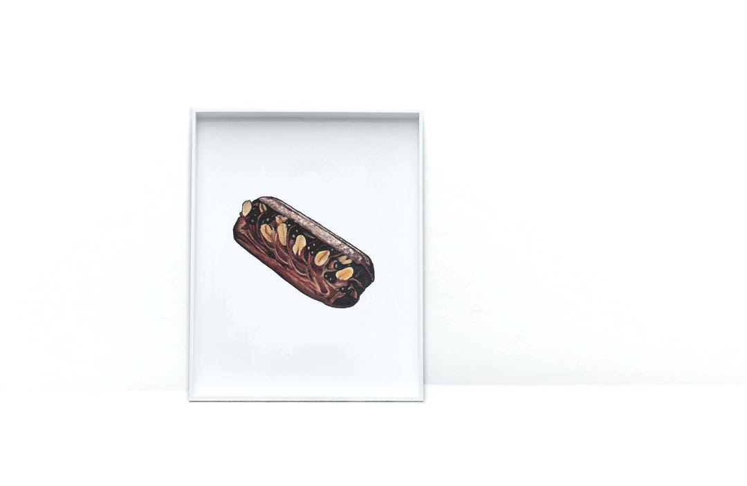 Chocolate Eclair Watercolor Painting | Food Themed Art Prints ...
