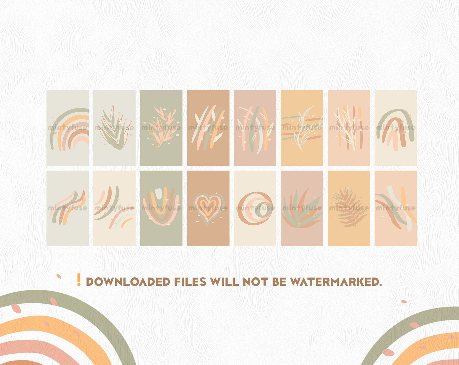Boho Instagram Highlight Covers: Pastel Rainbow Plant Icons (digital ...