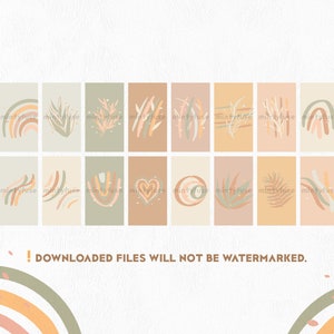 Boho Instagram Highlight Covers: Pastel Rainbow Plant Icons (digital ...