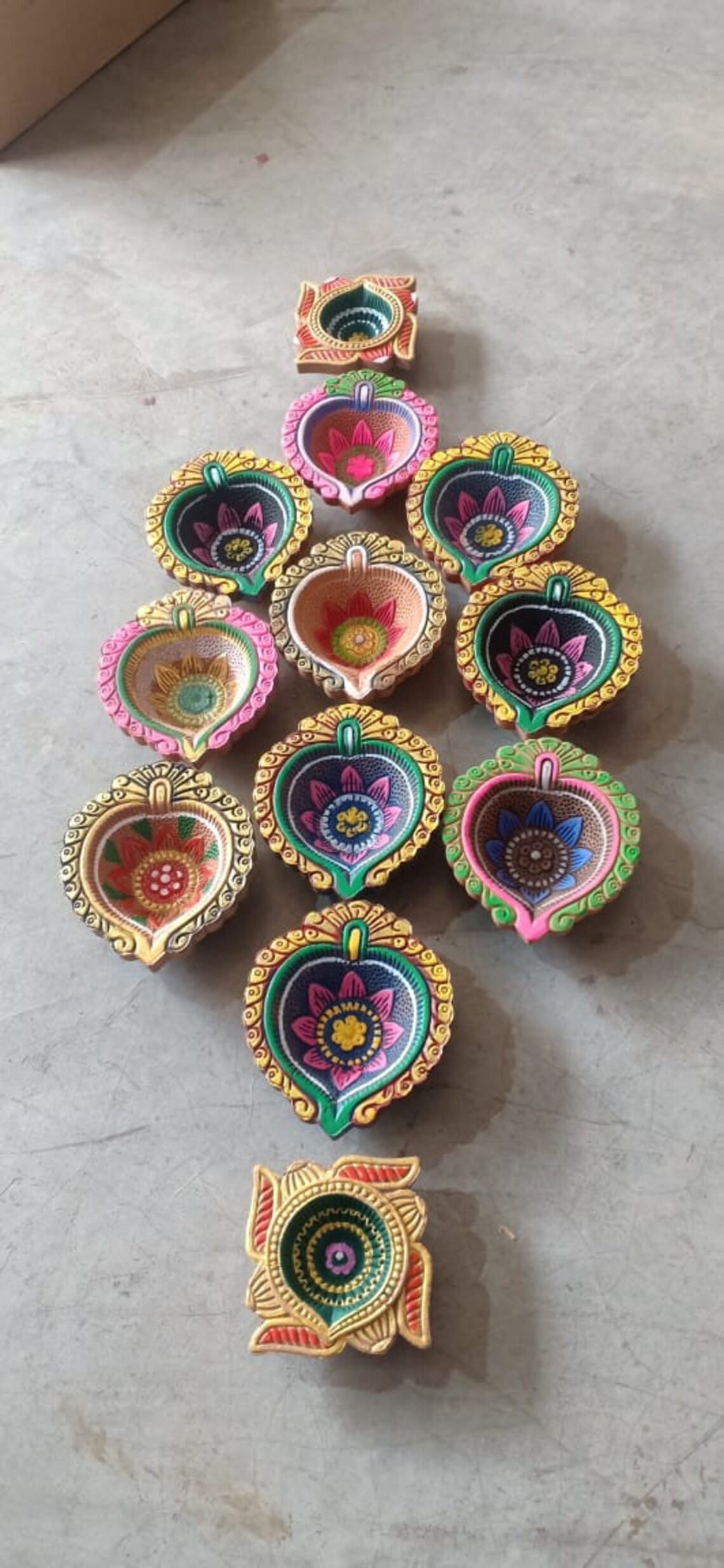 Indian Handpainted Lamps for Home Decoration Diwali Lights - Etsy