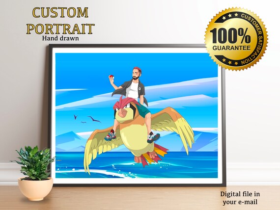 Custom Pokemon Portrait You as a Pokemon Trainer Birthday - Etsy