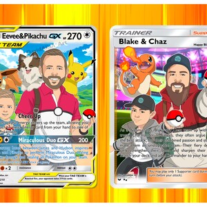 Personalized Pokemon Card, Custom Pokemon Portrait, Custom Gift ...