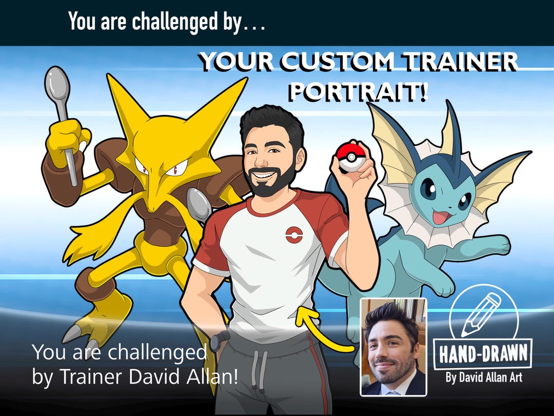 Custom Pokemon Trainer Art – Personalized Drawing – Anime Style Digital ...