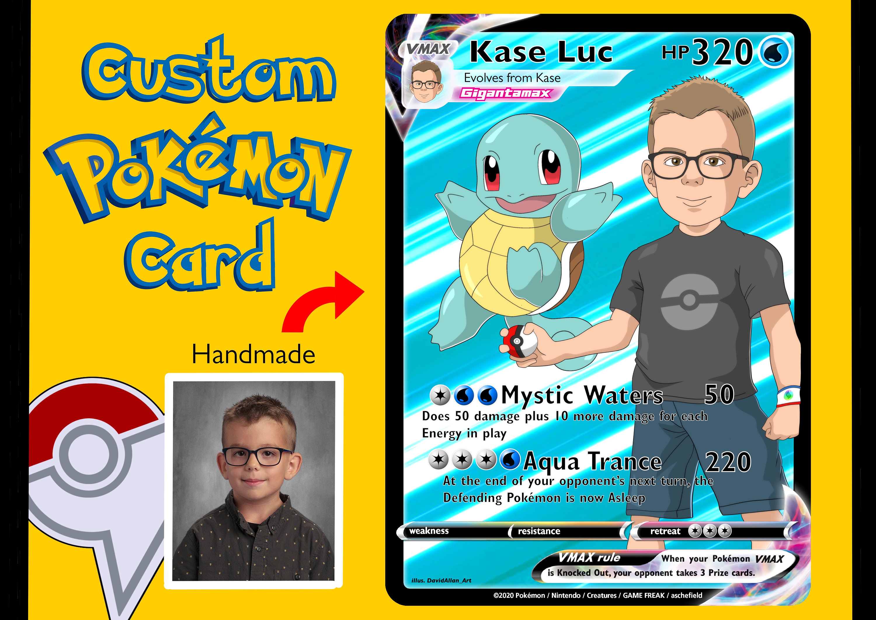 Personalized Pokemon Card Custom Pokemon Portrait Custom - Etsy