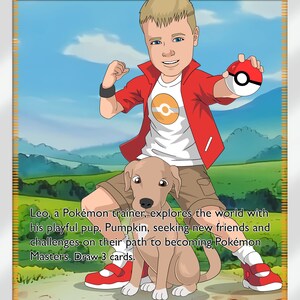 Personalized Pokemon Card, Custom Pokemon Portrait, Custom Gift ...