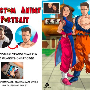 Custom DBZ Anime Portrait, Personalized Art, Birthday Gift - Etsy