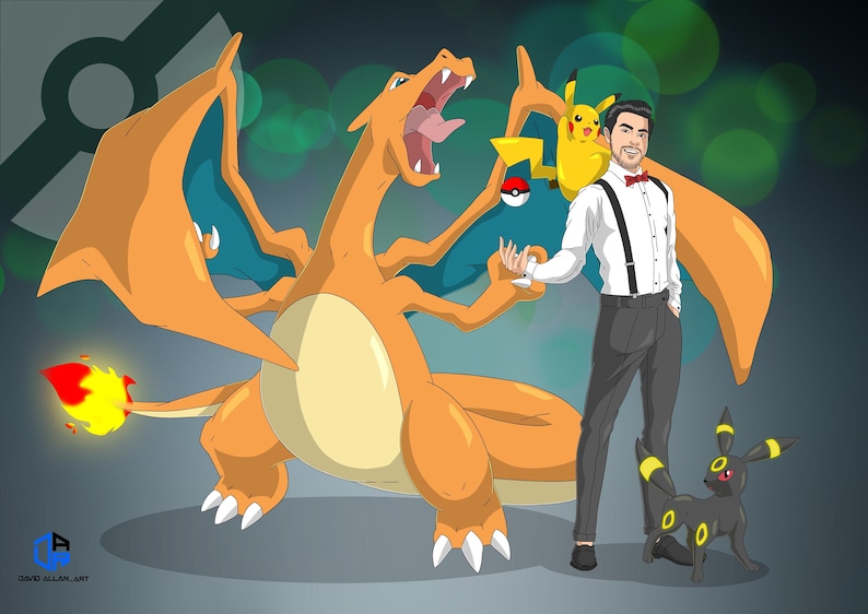 Custom Pokemon Portrait You as a Pokemon Trainer Birthday - Etsy