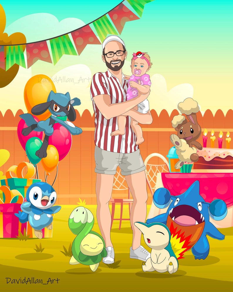 Custom Pokemon Portrait You as a Pokemon Trainer Birthday - Etsy
