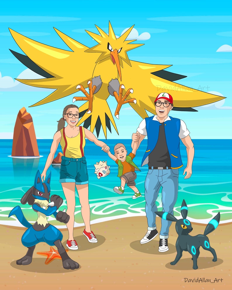 Custom Pokemon Portrait You as a Pokemon Trainer Birthday - Etsy