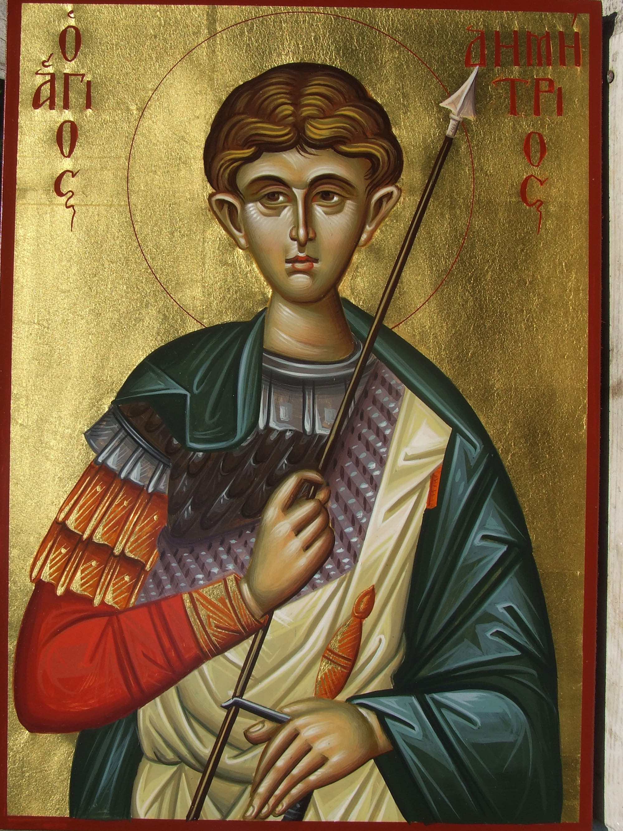 Byzantine Painted Icon of Saint Demetrios,agios Dimitrios,sfantul ...