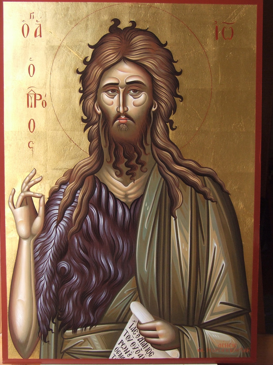 Byzantine Painted Icon of Saint John the Baptist,sfantul Ioan ...
