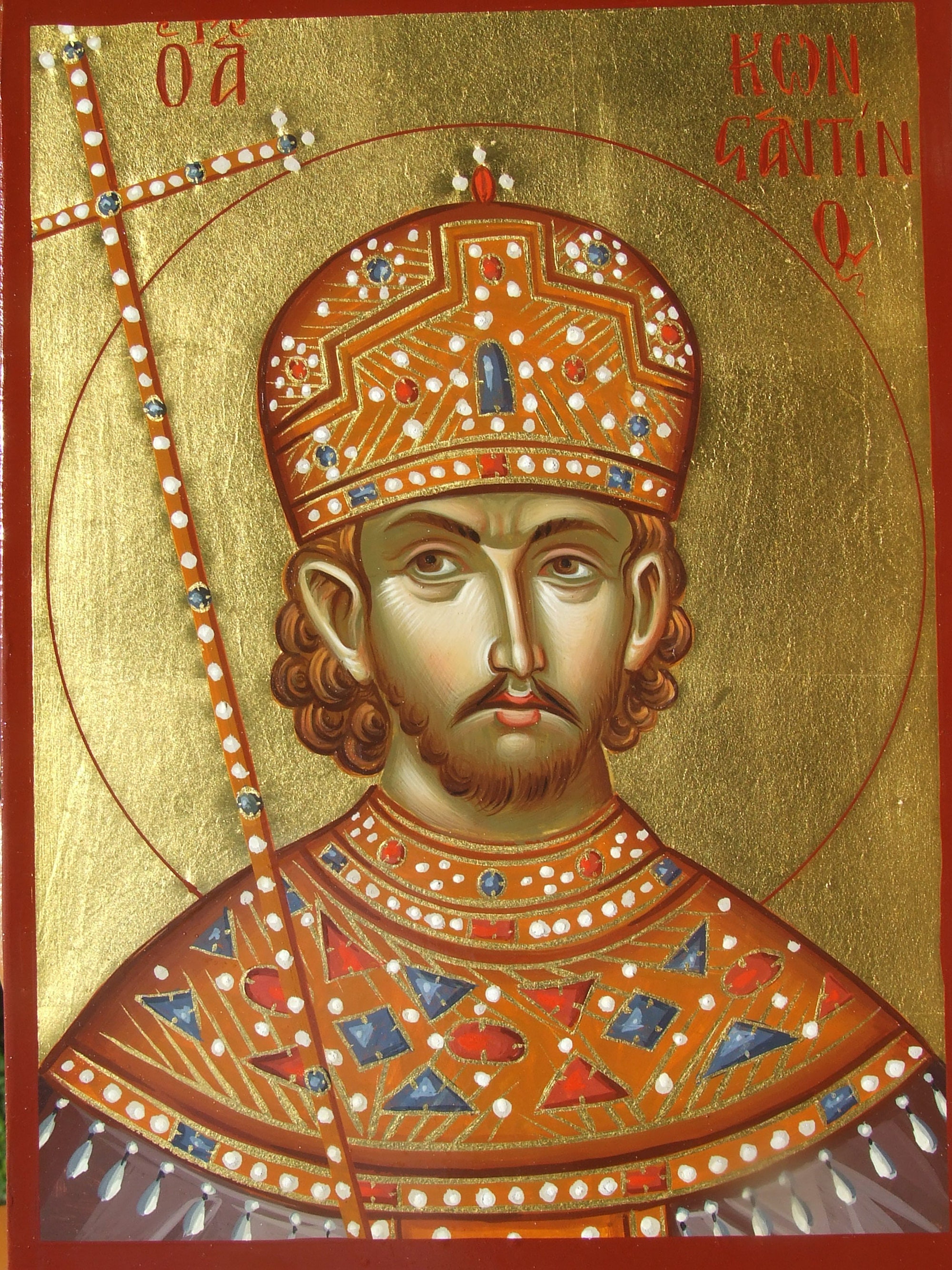 Byzantine Painted Icon of Saint Constantine ,portret - Etsy