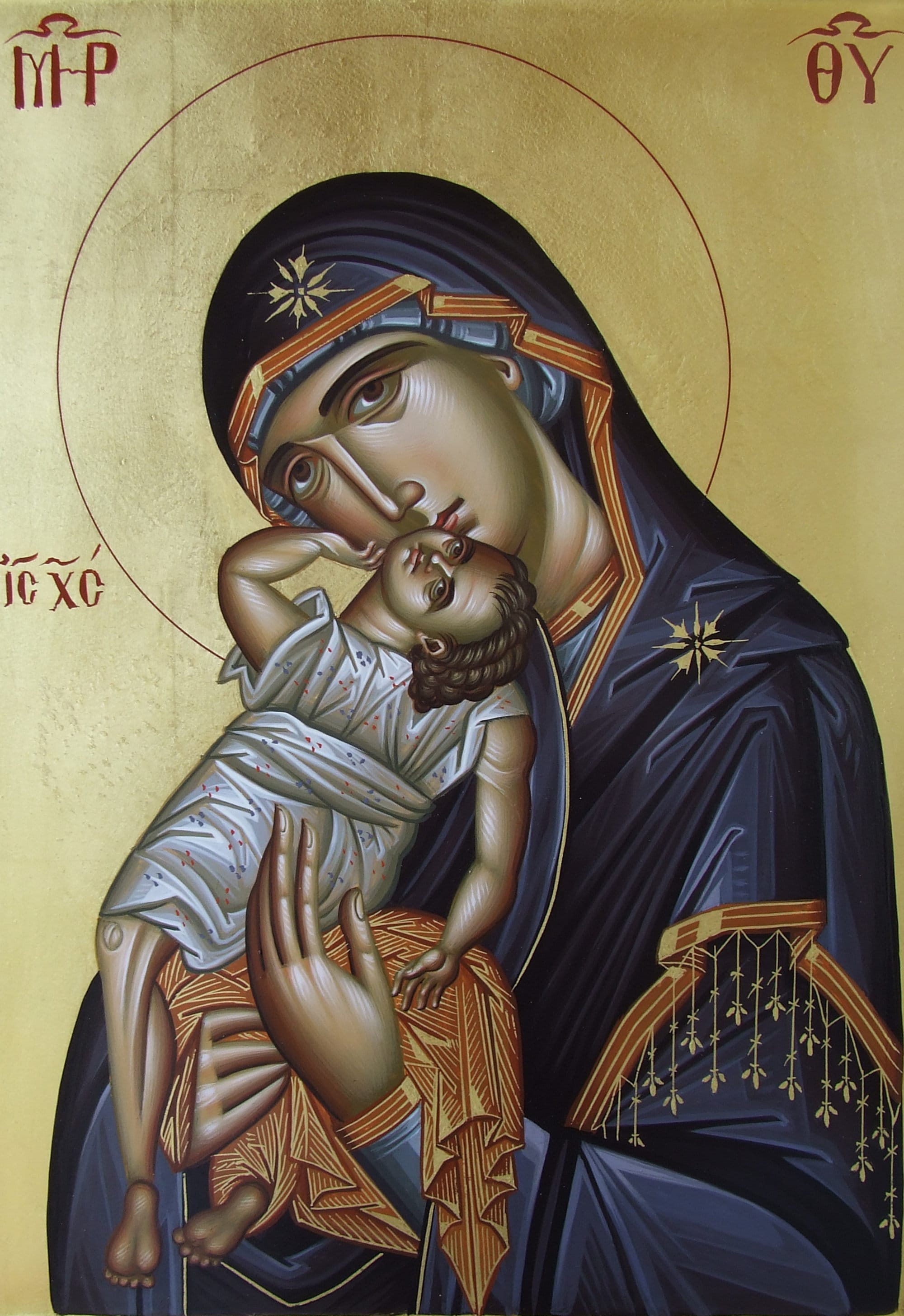 Byzantine Painted Icon of Virgin Mary Glykophylousa-mother of God ...