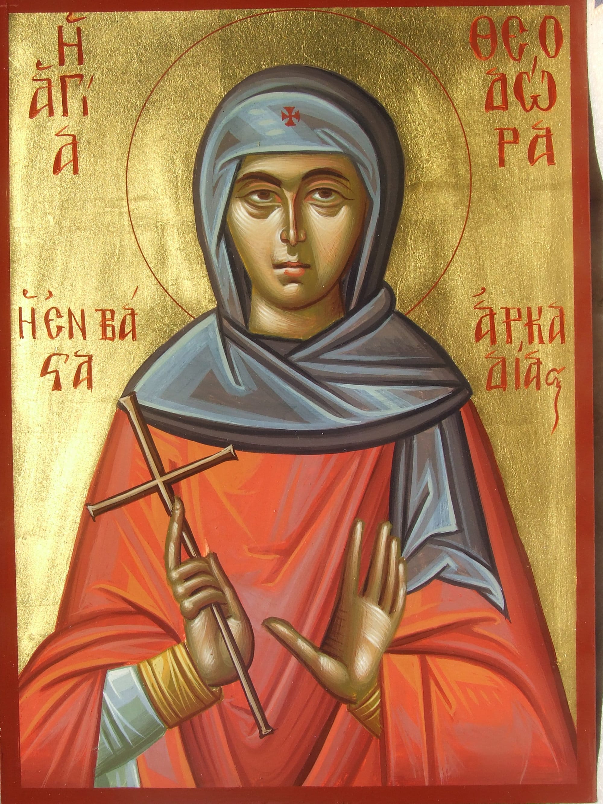 Byzantine Painted Icon of Saint Theodora - Etsy