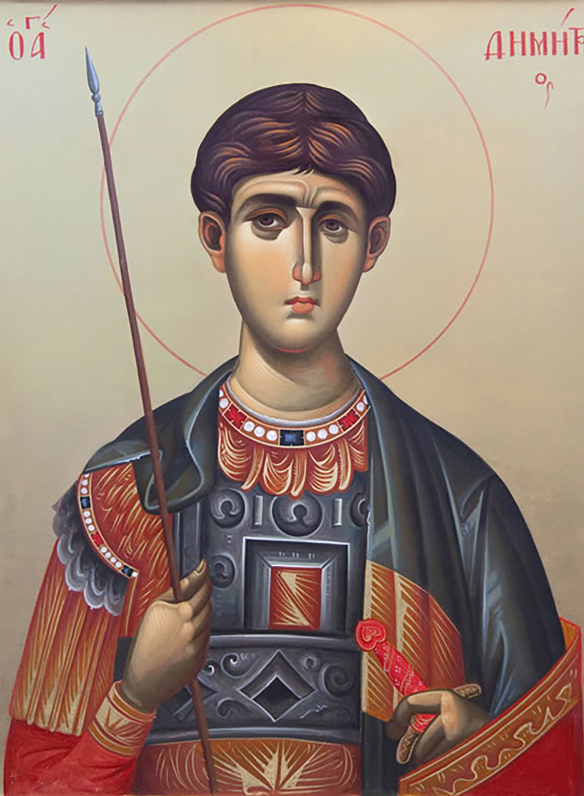 Byzantine Painted Icon of Saint Demetrios,agios Dimitrios,sfantul ...
