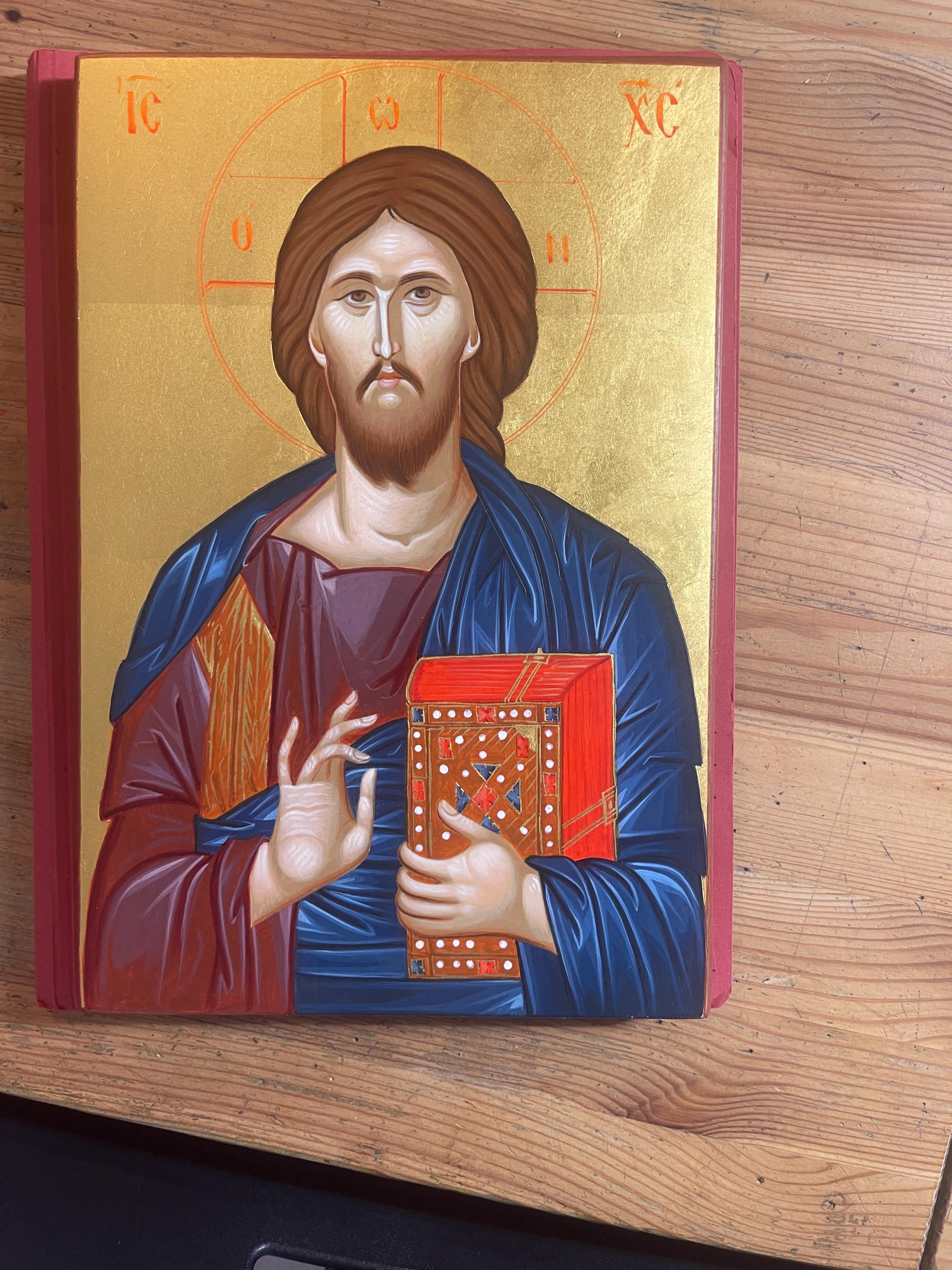Hand-painted Byzantine Icon of Jesus Christ – Traditional Orthodox ...