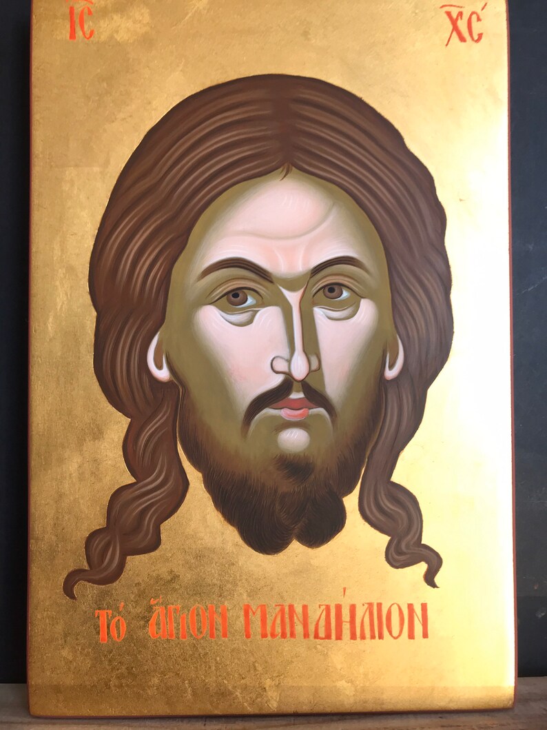 The Holy Mandylion-jesus Christ Byzantine Painted - Etsy
