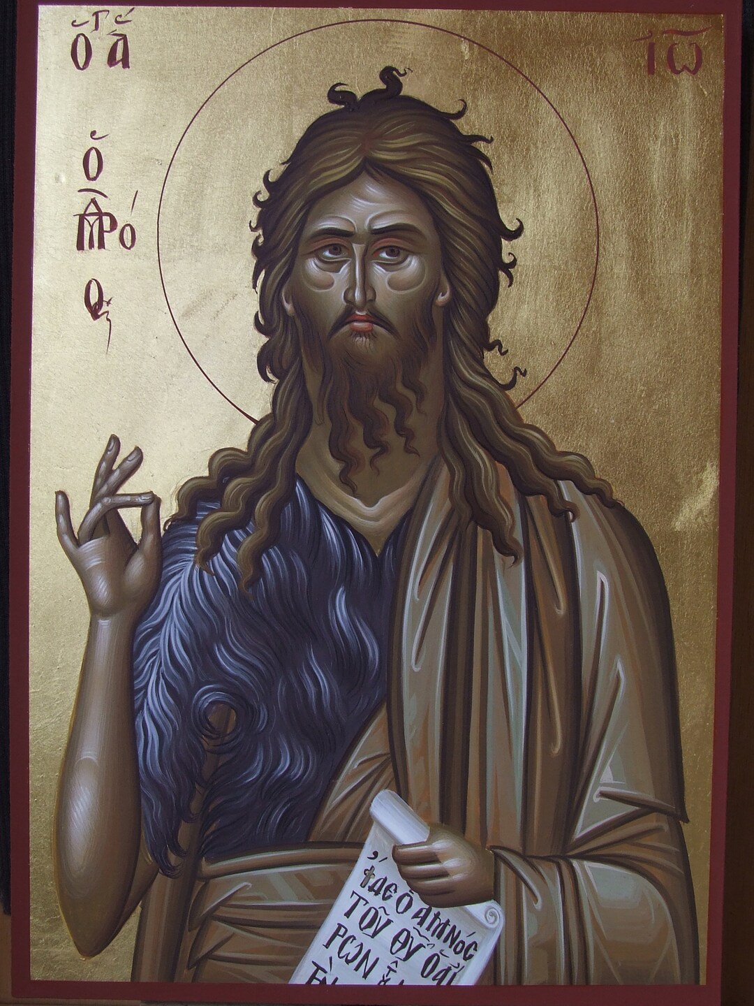 Byzantine Painted Icon of Saint John the Baptist,sfantul Ioan ...