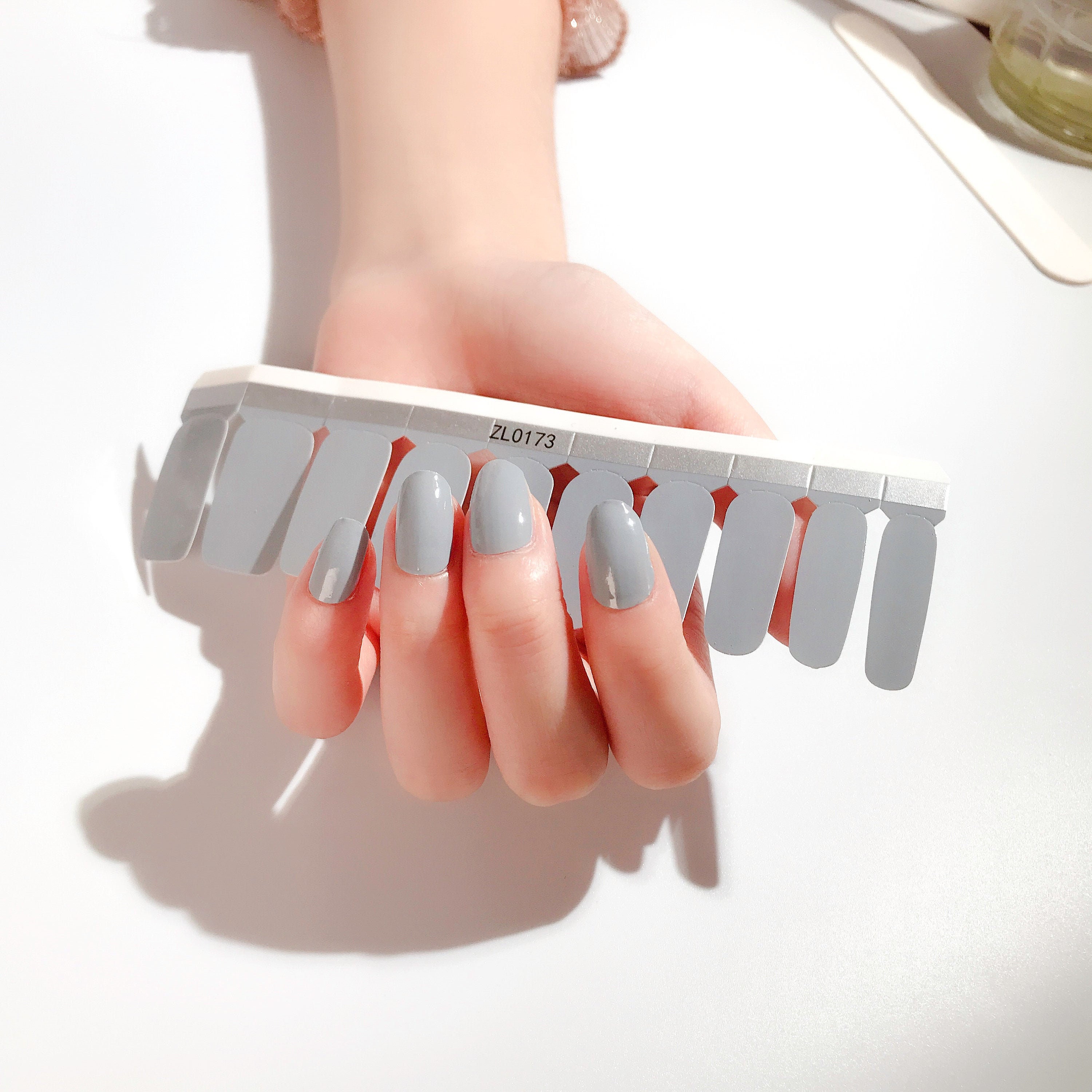 Midnight Gray Nail Wraps 100% Nail Polish Stickers DIY Nail Strips ...