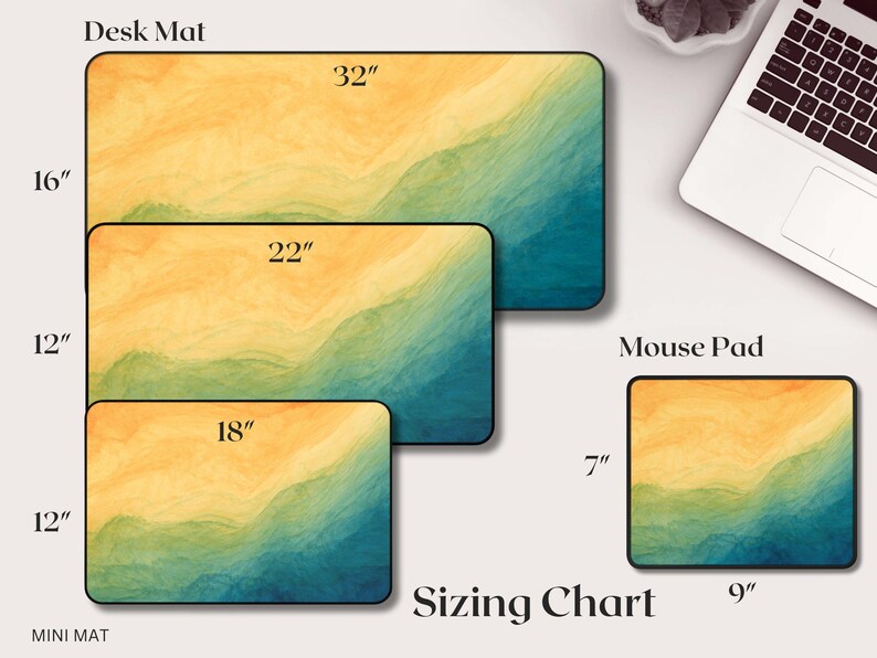 Japanese Floral Desk Mat Mouse Pad Peonies Large Flowers Hand Painted ...
