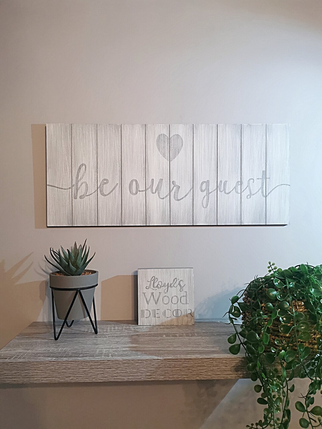 Wooden Rustic Be Our Guest Welcome Home Sign Shabby Chic Grey Decor ...