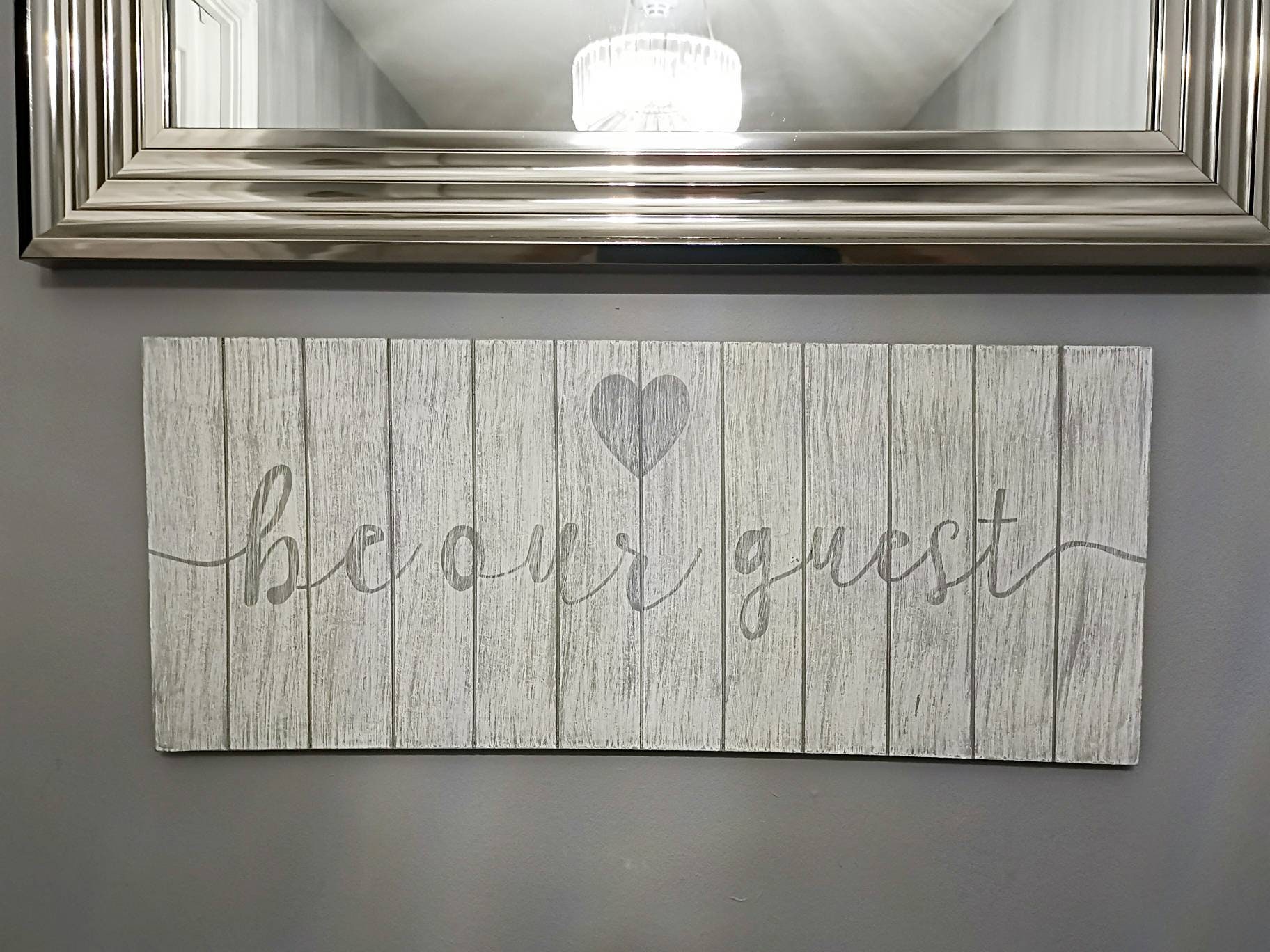 Wooden Rustic Be Our Guest Welcome Home Sign Shabby Chic Grey | Etsy