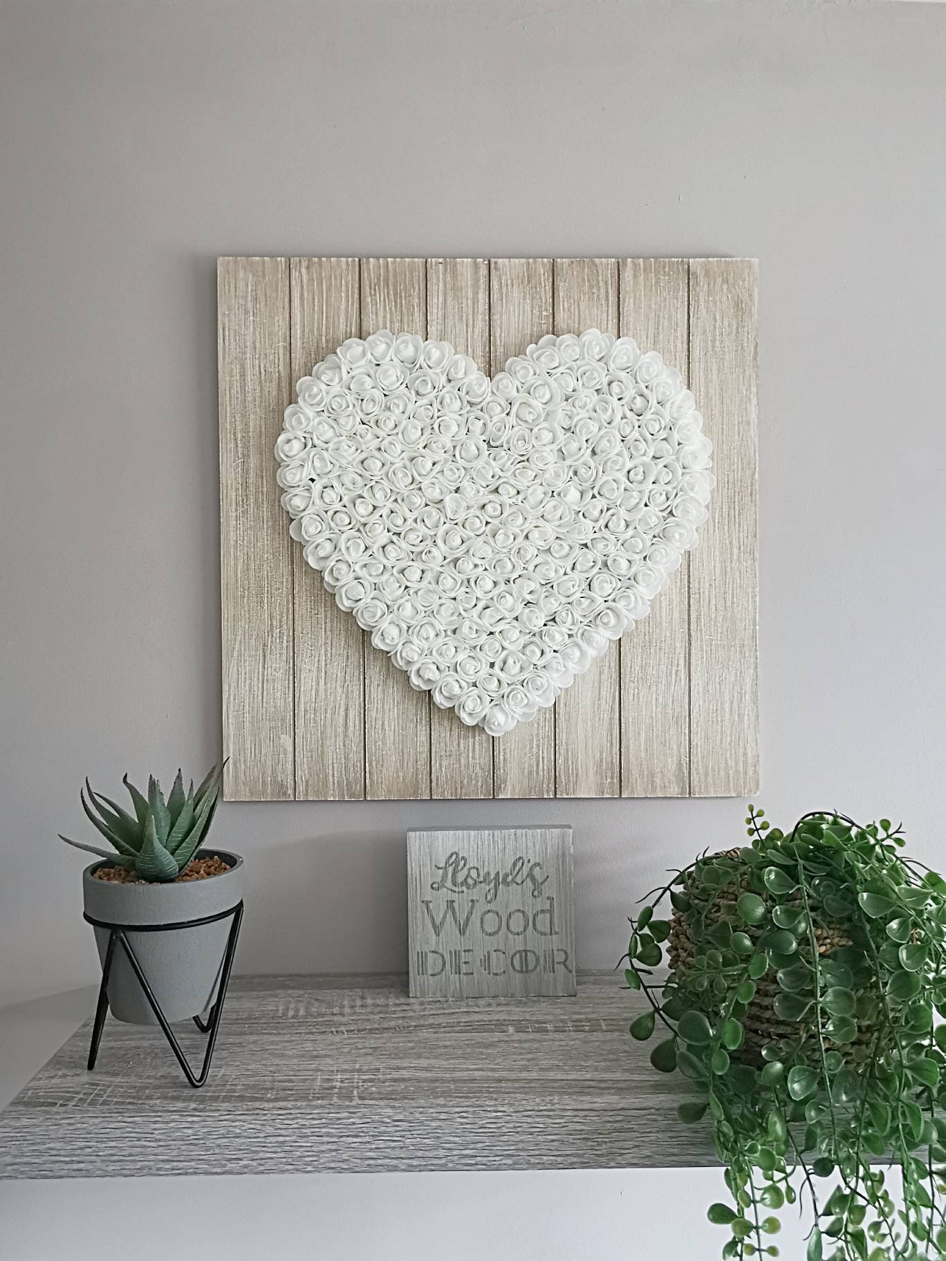 Rustic 3D Heart Flower Shabby Chic Wooden Foam Rose Heart - Etsy UK