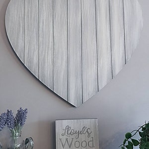 Rustic Shabby Chic Grey Heart Wooden Hanging Home Decor - X Large - Etsy UK