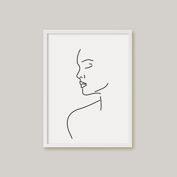 Girl Face Line Art - Etsy