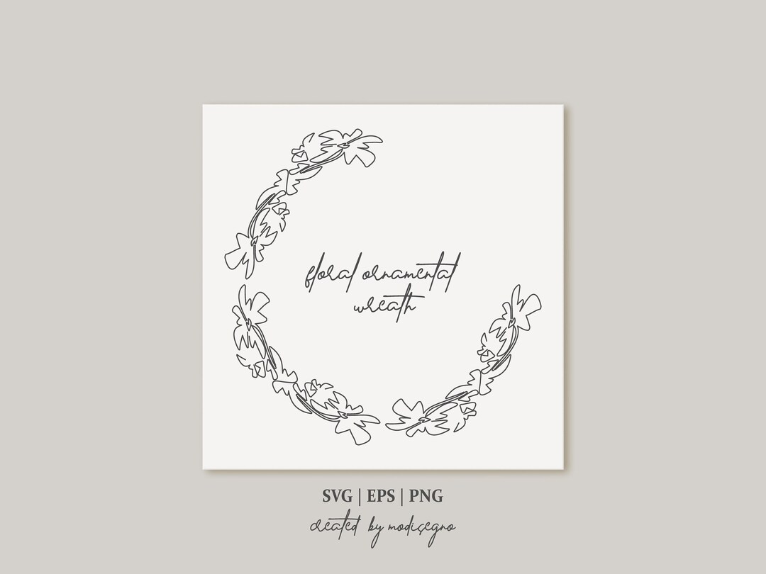 Botanical Wreath SVG Floral Wreath Laurel SVG Floral Ornament Monogram ...