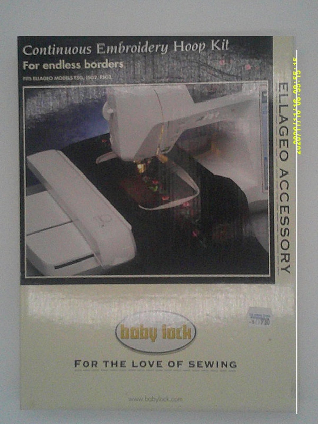 Baby Lock Ellageo Accessory Continuous Hoop Kit ESG-BK New in Box - Etsy