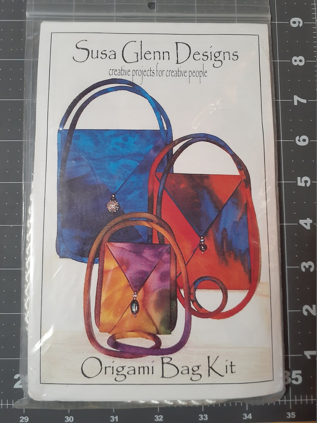 Susa Glenn, Designs, Origami Bag Kit, Pattern, With Rope and Little ...