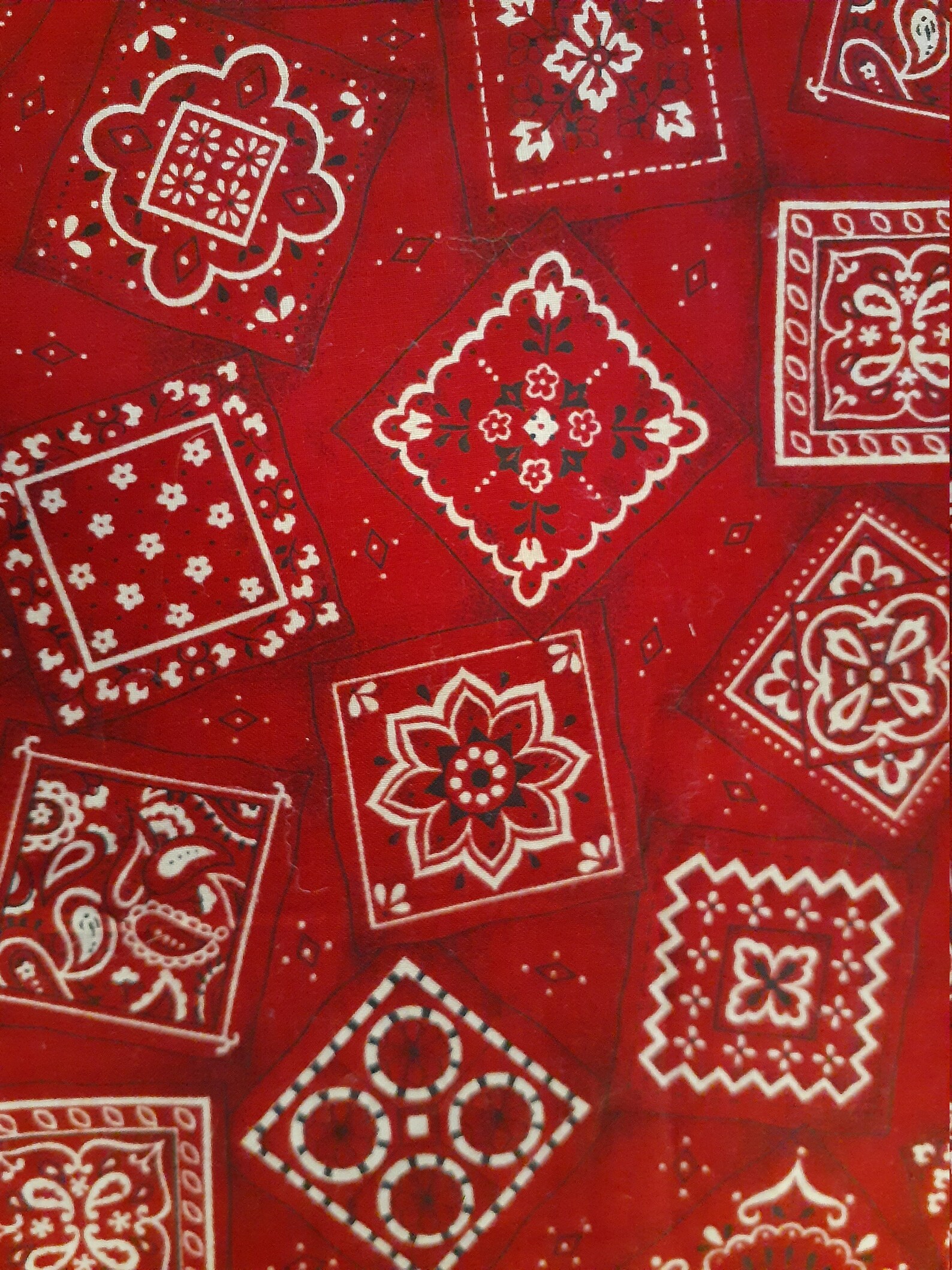 Dark Red Bandana Fabric Cranston VIP Fabric 100 Percent - Etsy