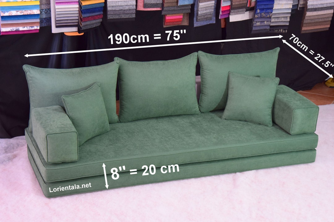 Green Floor Seating Sofa: Turkish Arabic Couch With Cushions - Etsy